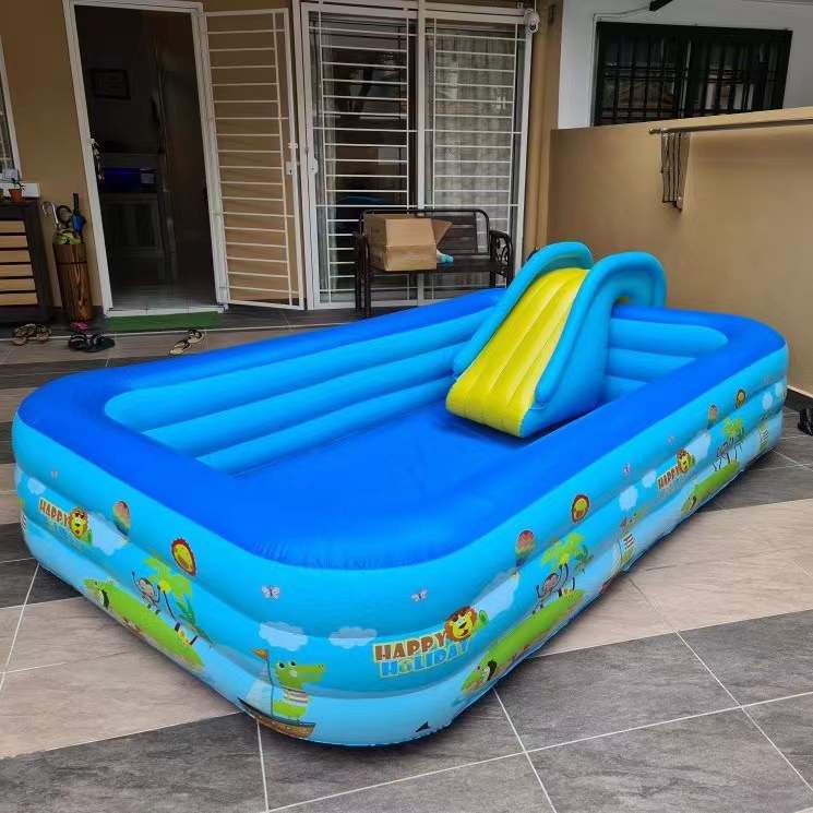 (Inflatable slide) swimming pool used together, children's inflatable ...