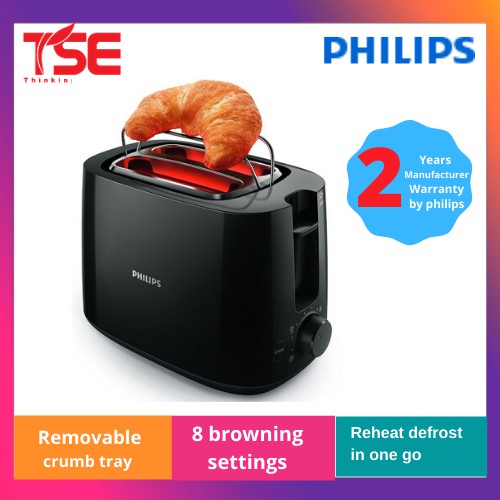 Philips Bread Toaster HD2581 (2 Slots) Integrated Bun Warming | Shopee ...