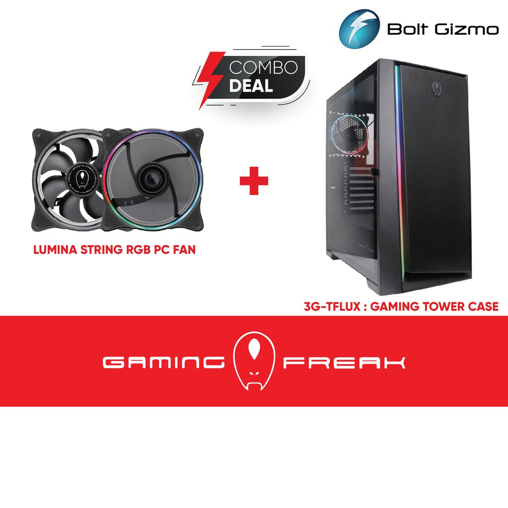 AVF GAMING FREAK 3G TFLUX GAMING TOWER CASE WITH TEMPERED GLASS CPU ...