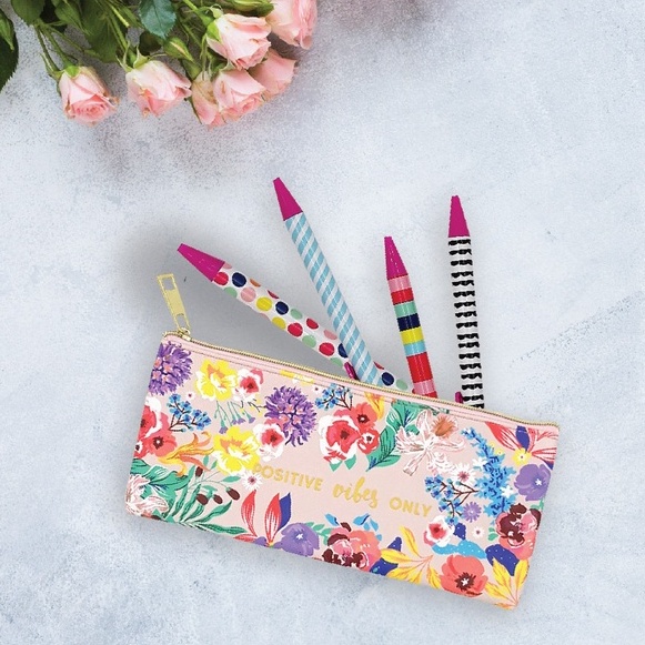 Sassy Pouch Case Positive Vibes Only / Never Stop Exploring mini pencil ...