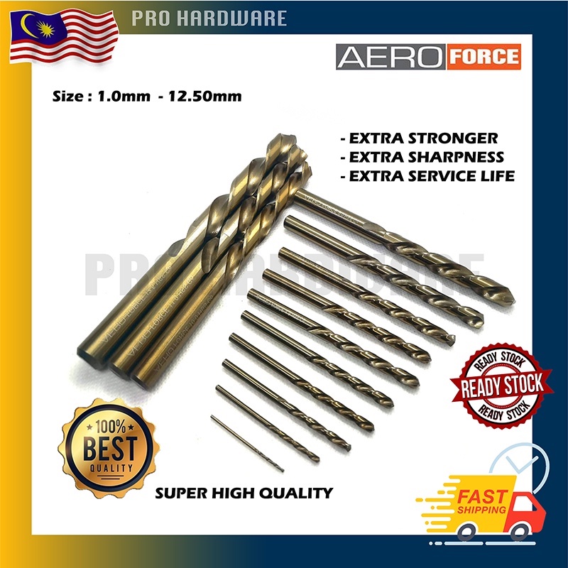 AEROFORCE SUPER HSS Twist Jobber Drill Bit Titanium Coated Drilling ...