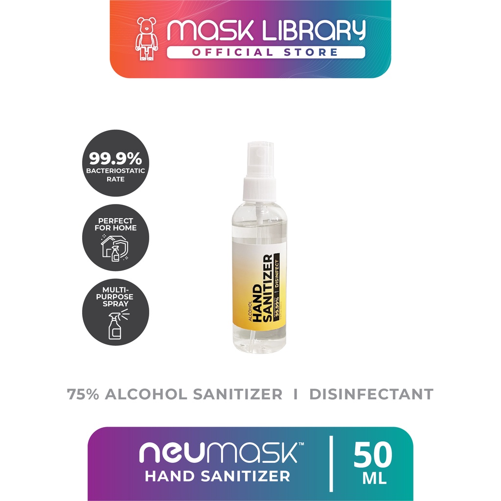 [MASK LIBRARY] 75% Alcohol Hand Sanitizer / Multi Purpose Disinfectant Spray - Kills 99.99% ...