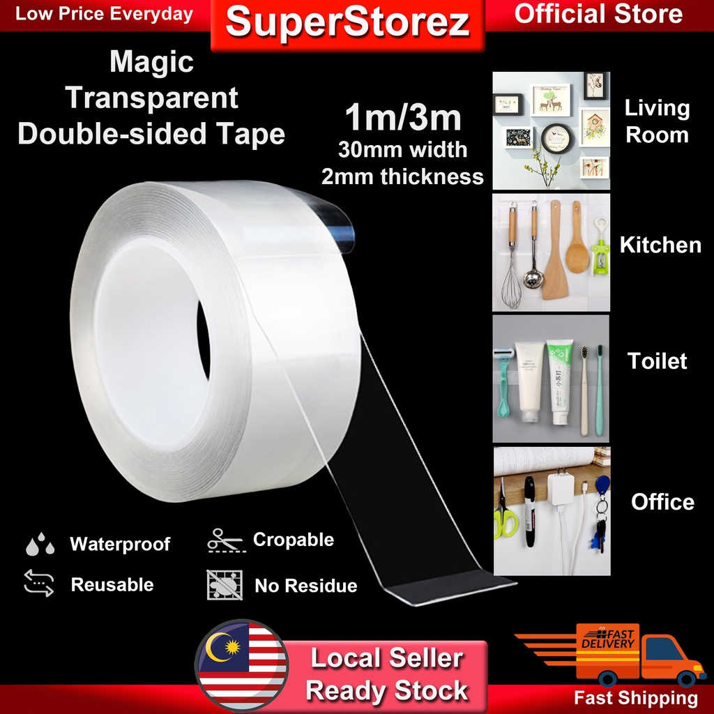 Nano Acrylic Transparent Double Side Adhesive Tape Waterproof Pita ...