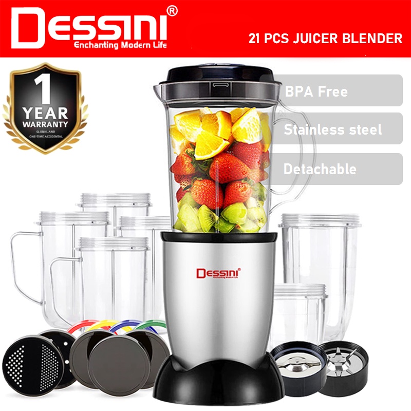 DESSINI ITALY 21 Pcs Bullet Blender Chopper Mixer Grinder Juicer ...