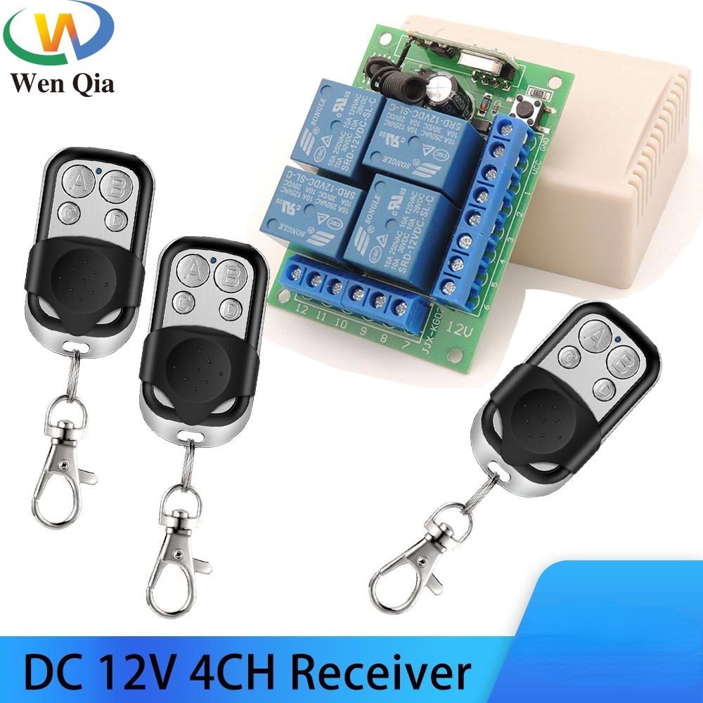 Universal Remote Control Switch DC 12V 4ch 10A Relay Receiver and ...