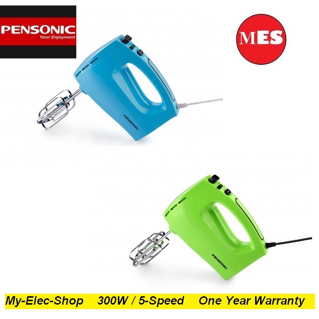 Pensonic 300W Hand Mixer PM116 (Blue/Green) c/w 5-Speed Selection ...