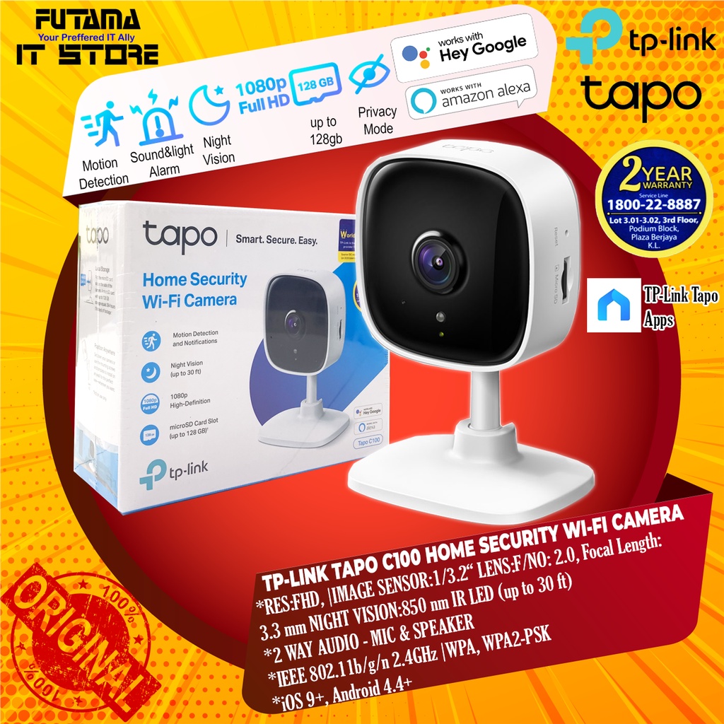 TP-Link Tapo C100 Home Security Wi-Fi Camera | Shopee Malaysia