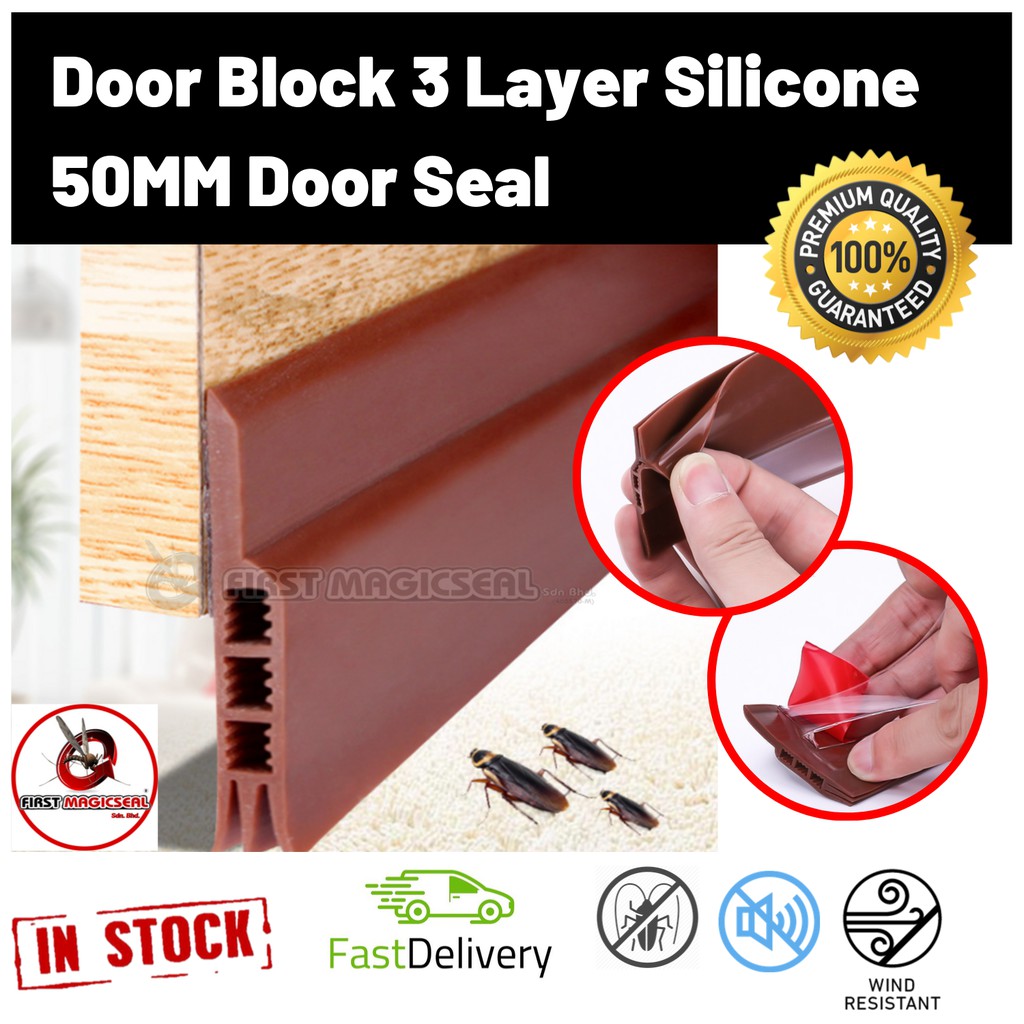 1stMagicSeal - Door Block 3 Layer Silicone/Rubber 50mm Door Seal Door ...