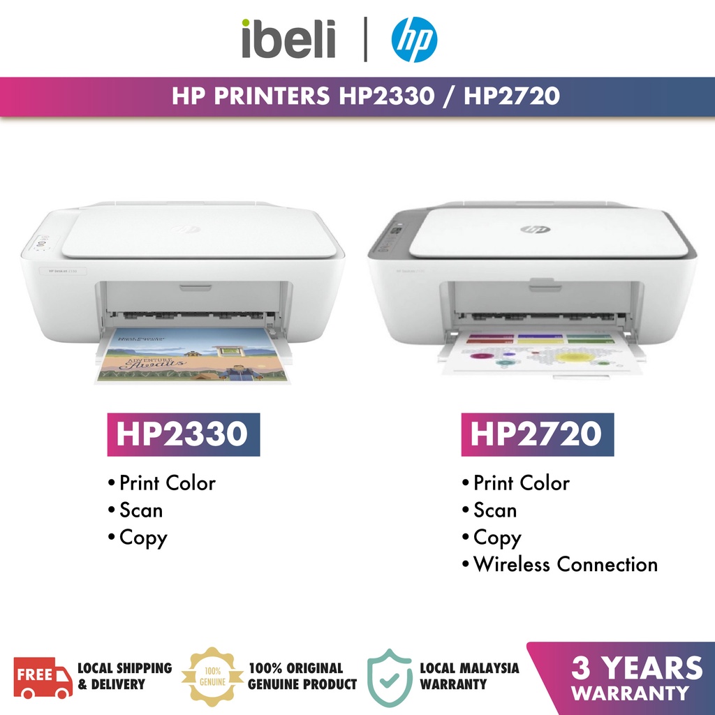 HP DeskJet Ink Advantage 2135 / 2332 / 2330 / 2720 All-In-One Printer Full Set Printer with ...