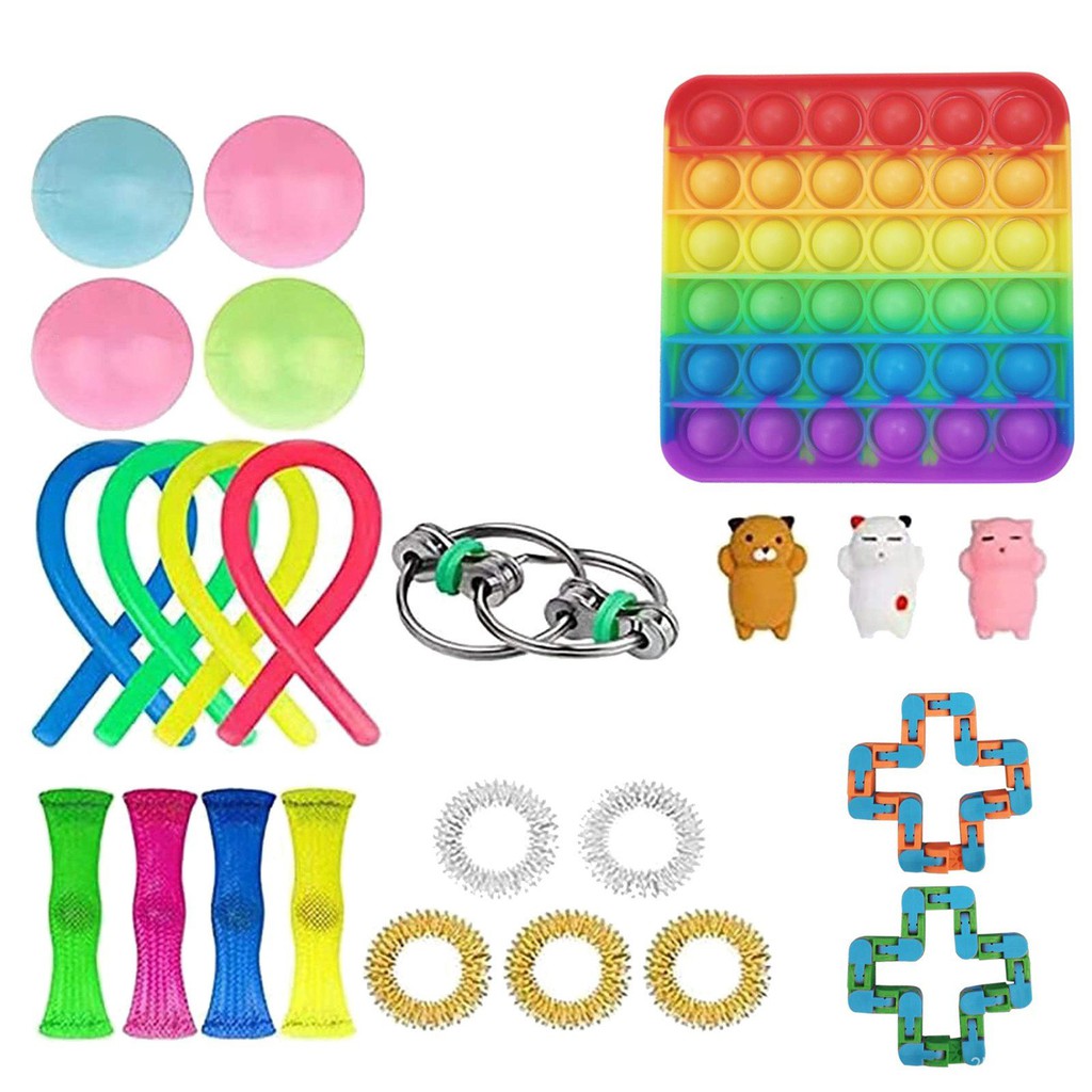 Kit Fidges Toys Pops It Fidget Pack Reliver Stress Toy Squishy Sensory ...