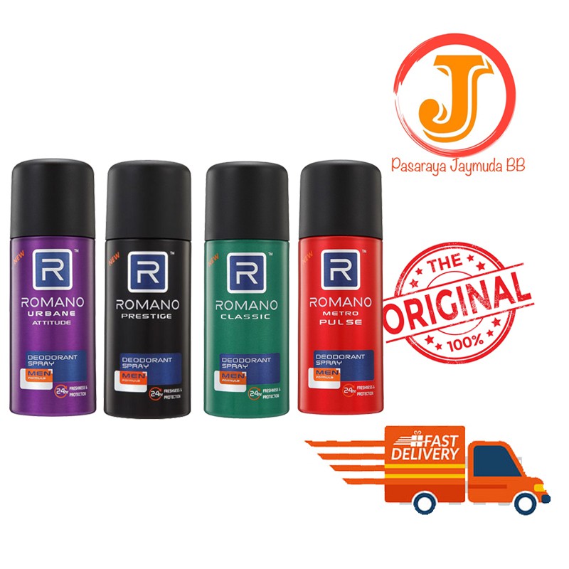 Romano Deodorant Spray Classic / Prestige / Metro Pulse / Urbane ...