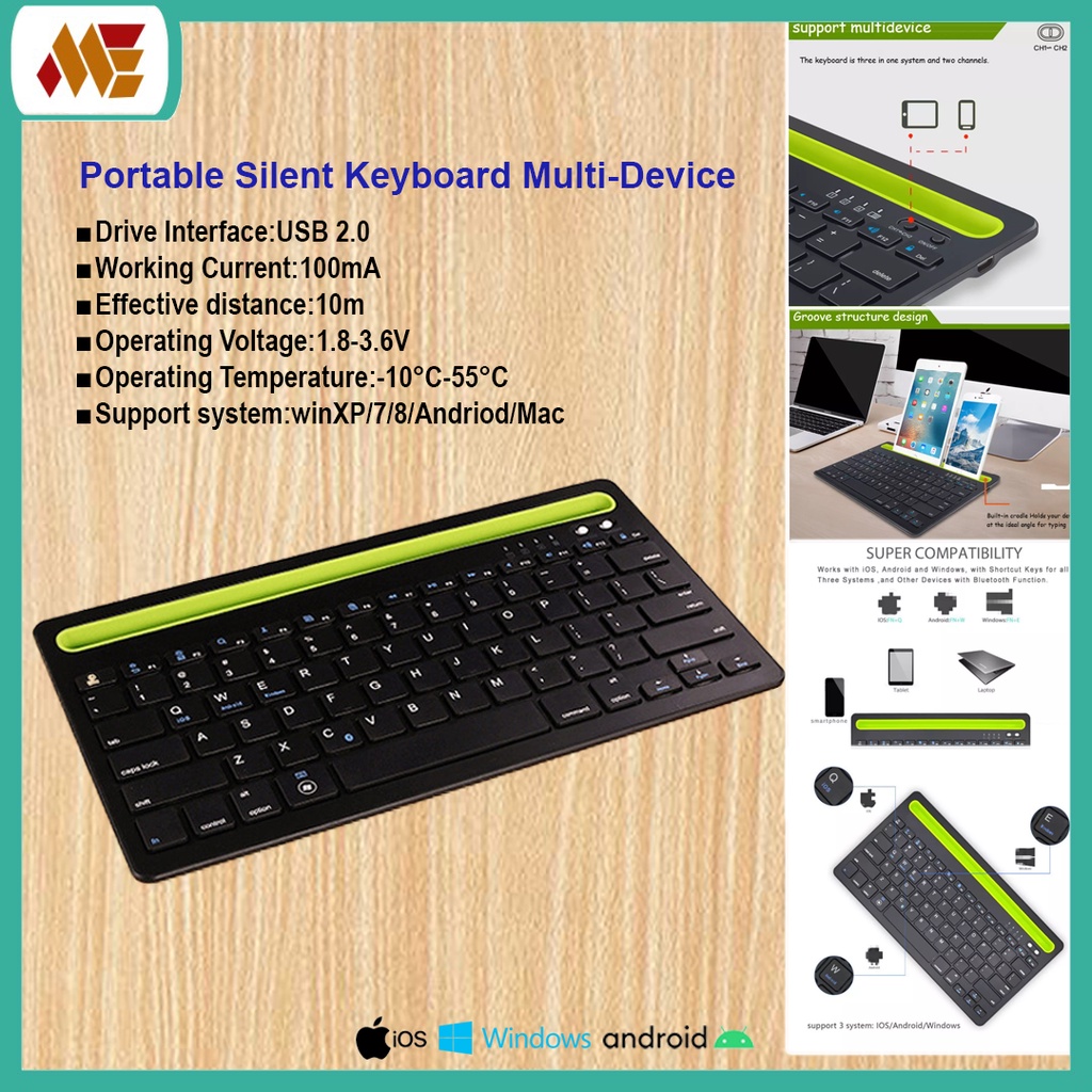 TAB Keyboard Iphone Ipad Android Handphone Windows Keyboard / Wireless ...