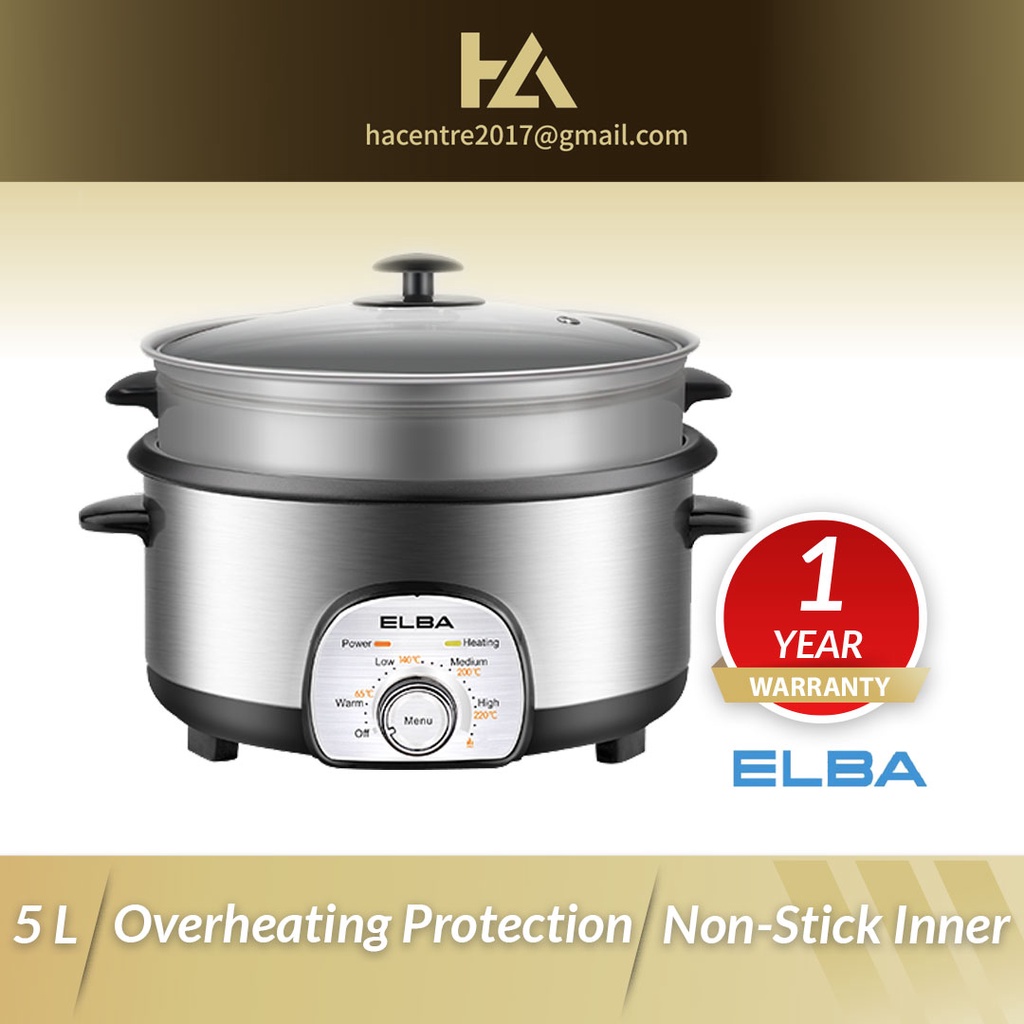 Elba EMCK5010SS Multi Cooker Non Stick Pot 多功能电煮锅 Periuk Elektrik Serba ...