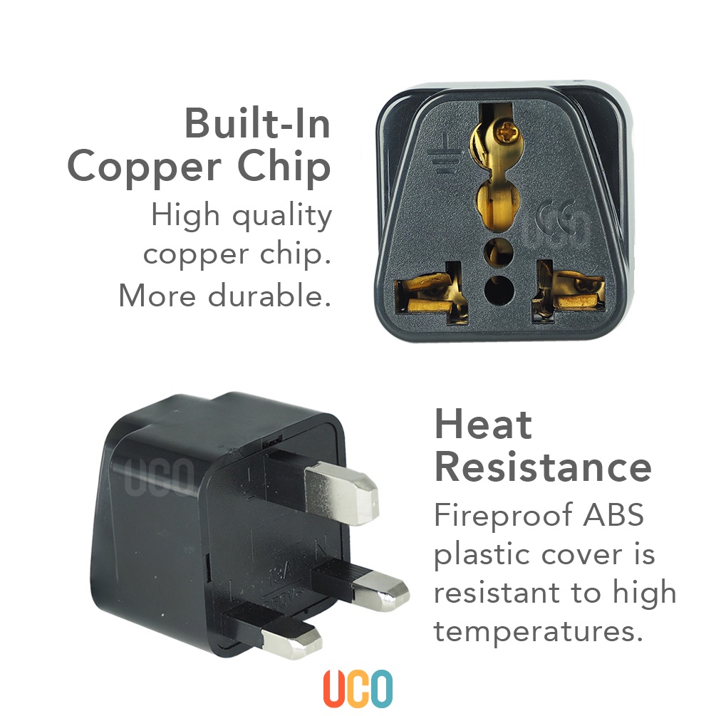 Travel Adapter Universal Adapter 3 Pin UK Power Plug Mini Convert to ...