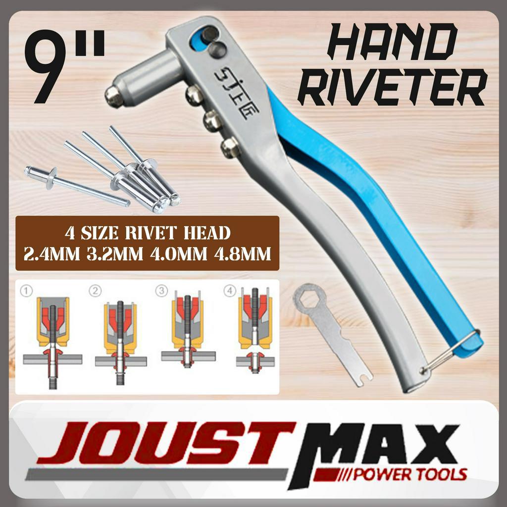 [ SS89119 ] 9INCH HAND RIVETER HEAVY DUTY MANUAL RIVETER GUN WITH 50PCS ...