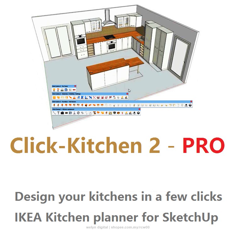 SketchUp | Plugins | Extension 2022 Click-Kitchen 2 PRO - One-stop ...