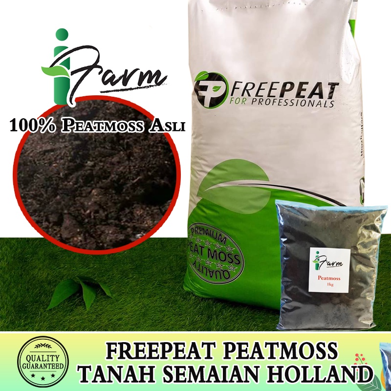 1KG FREEPEAT PEATMOSS REPACK TANAH HOLLAND TANAH SEMAIAN TERBAIK ...