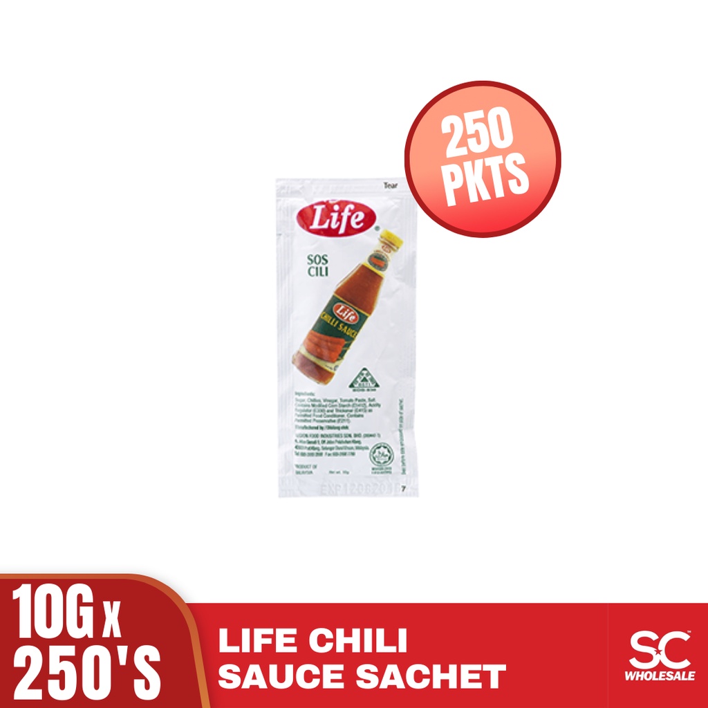 Life Chili & Tomato Sauce Sachet / Sos Cili & Tomato Paket 10g x 250's ...