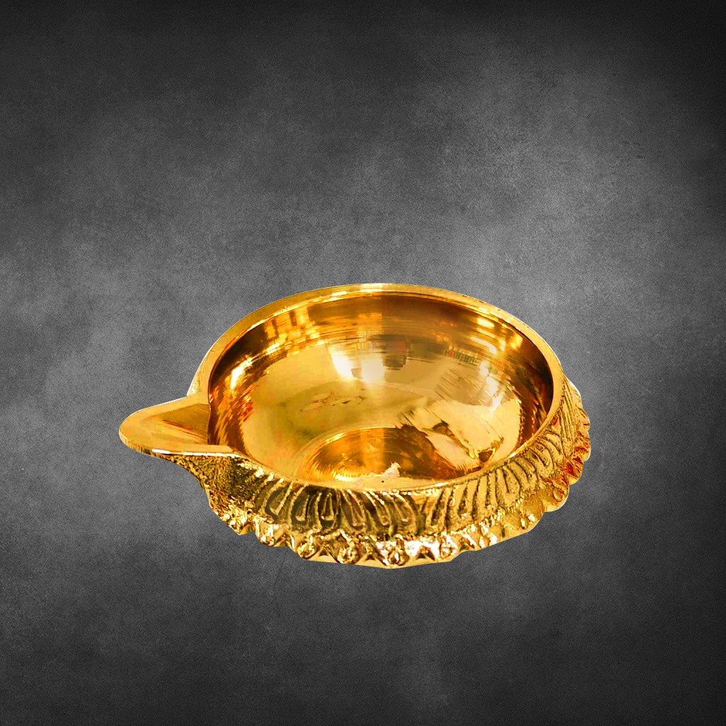 Brass Flat Kubera Vilakku Deepam Kuber Diya (Small / Medium / Extra Big ...