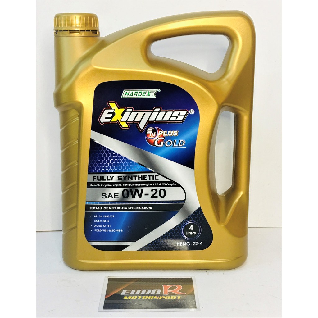 Hardex Eximius Fully Synthetic Engine oiL GOLD 0W-20 (4L) - (1 BTL ...