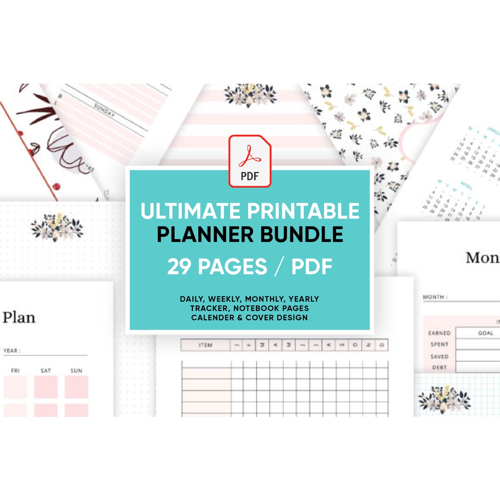 [ PDF ] Ultimate Printable Planner Bundle A4/A5/US Letter PDF file ...