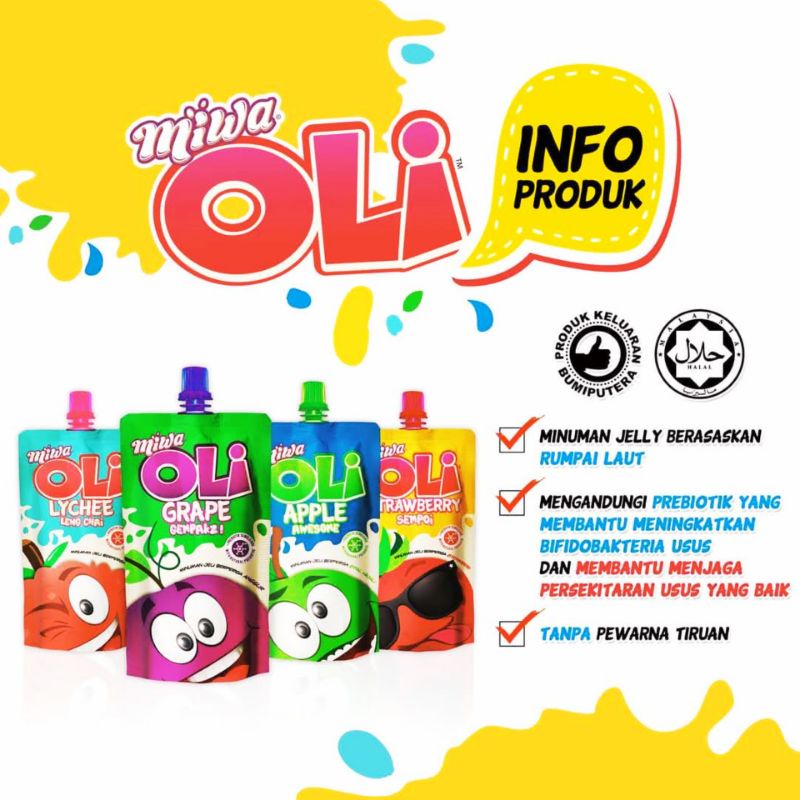 MIWA OLi MINUMAN JELI BERPERISA BUAH-BUAHAN | PREBIOTIK SEMULAJADI ...