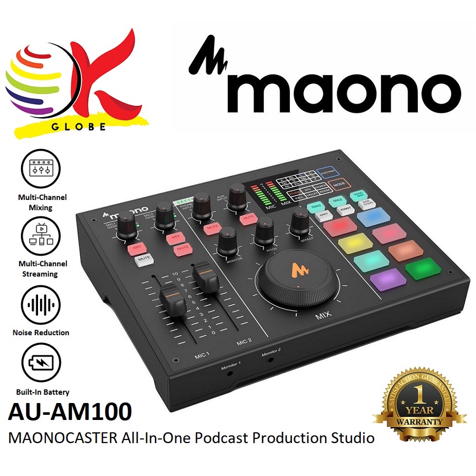 MAONO AU-AM100 MAONOCASTER ALL IN ONE AUDIO PODCAST PRODUCTION STUDIO ...