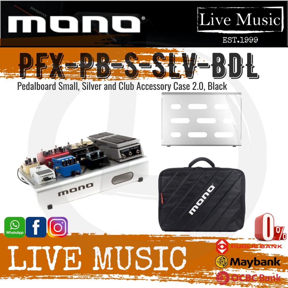 MONO Pedalboard Small, Black + Club Accessory Case 2.0 - Silver (PFX-PB-S-SLV-BDL) | Shopee Malaysia