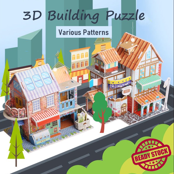 3D DIY Building Puzzle Castle House Children Play Art & Craft Early ...