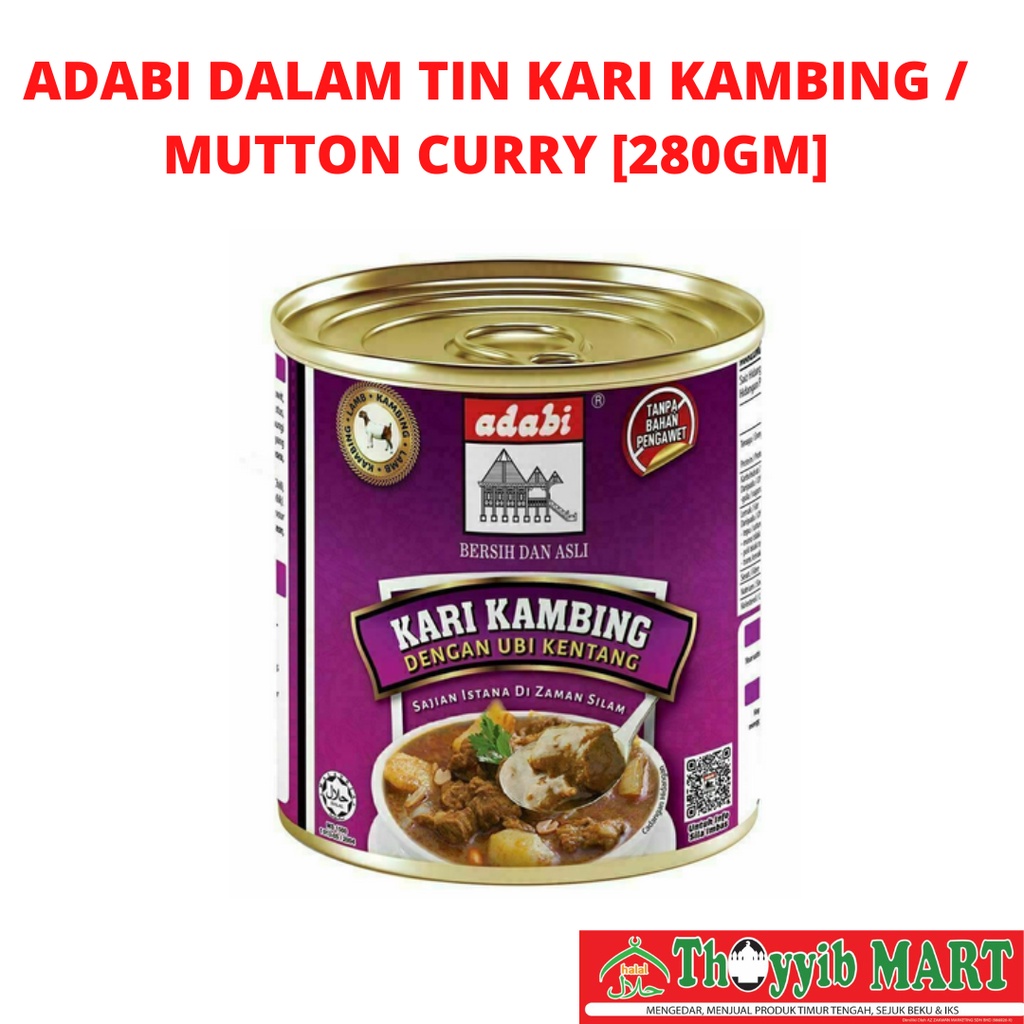 ADABI DALAM TIN KARI KAMBING / MUTTON CURRY [280GM] | Shopee Malaysia