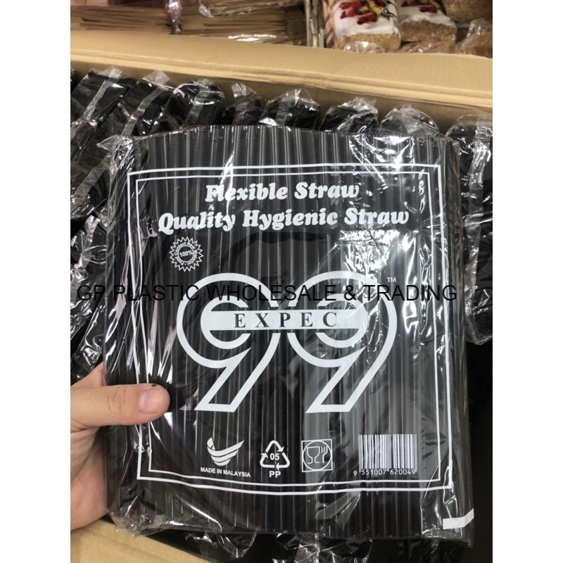 straw flexible black 250pcs+/- /pkt straw bengkok hitam | Shopee Malaysia