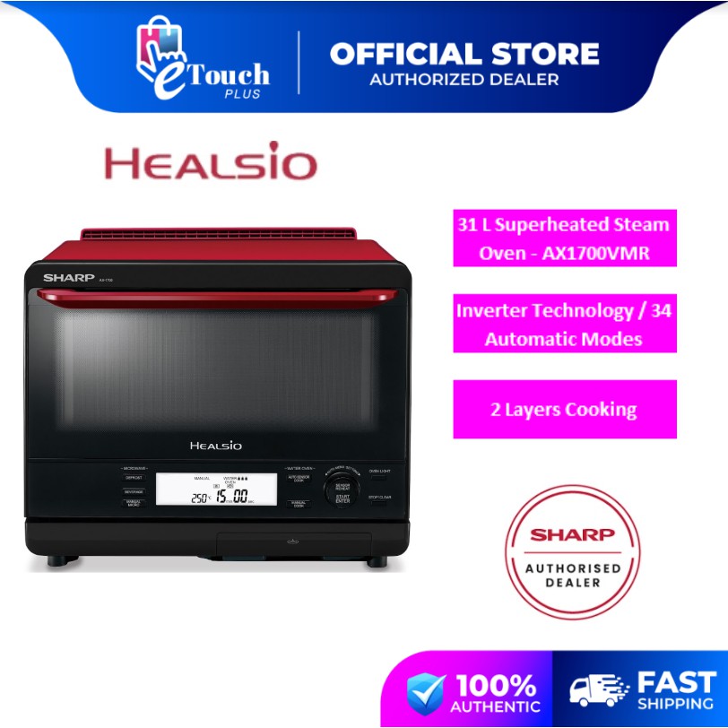 Sharp (31 L) Healsio Superheated Steam Microwave Oven AX1700VMR ...