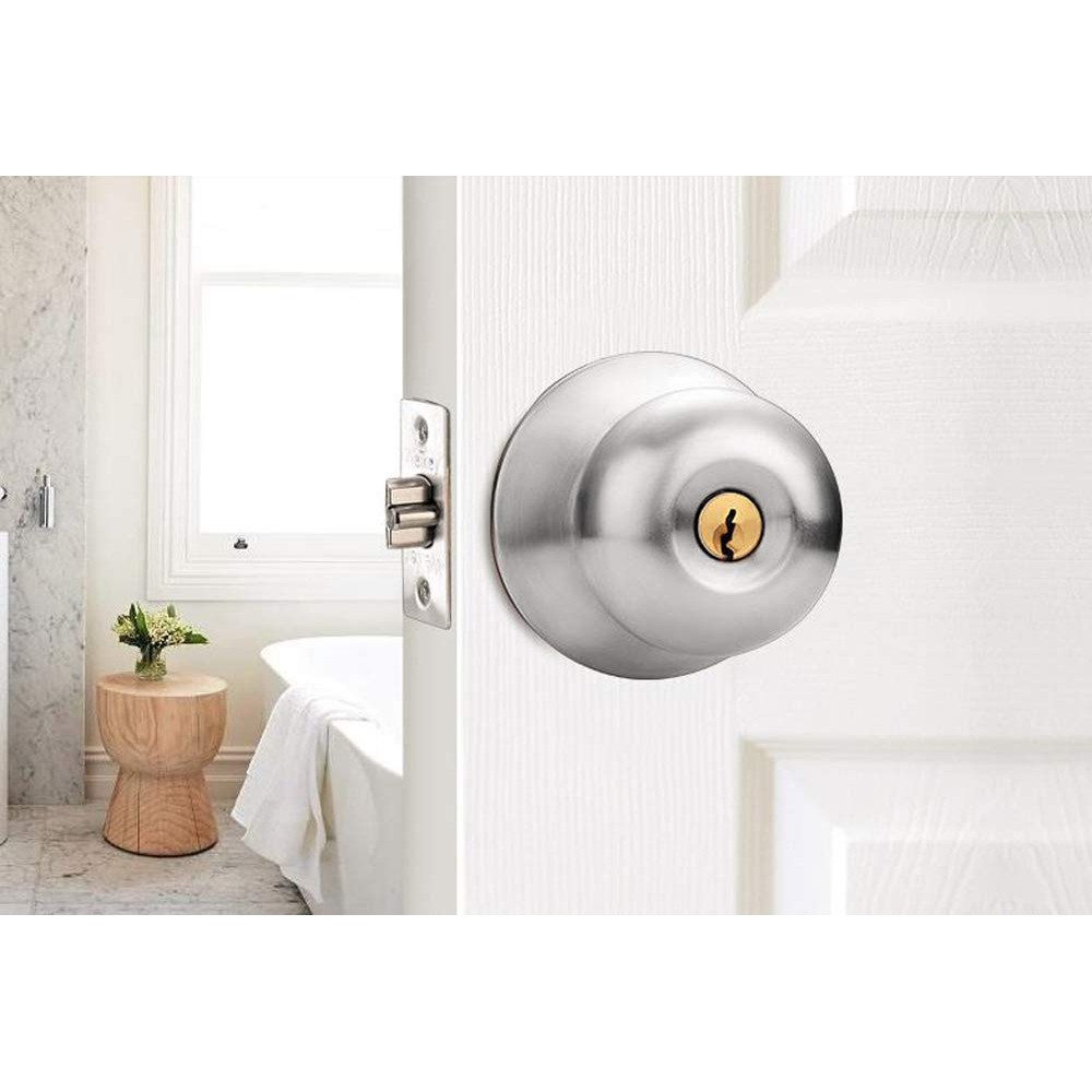 Pintu Tombol Cylindrical Door Lock Round Ball Door Knob Set Lock 3871SS ...