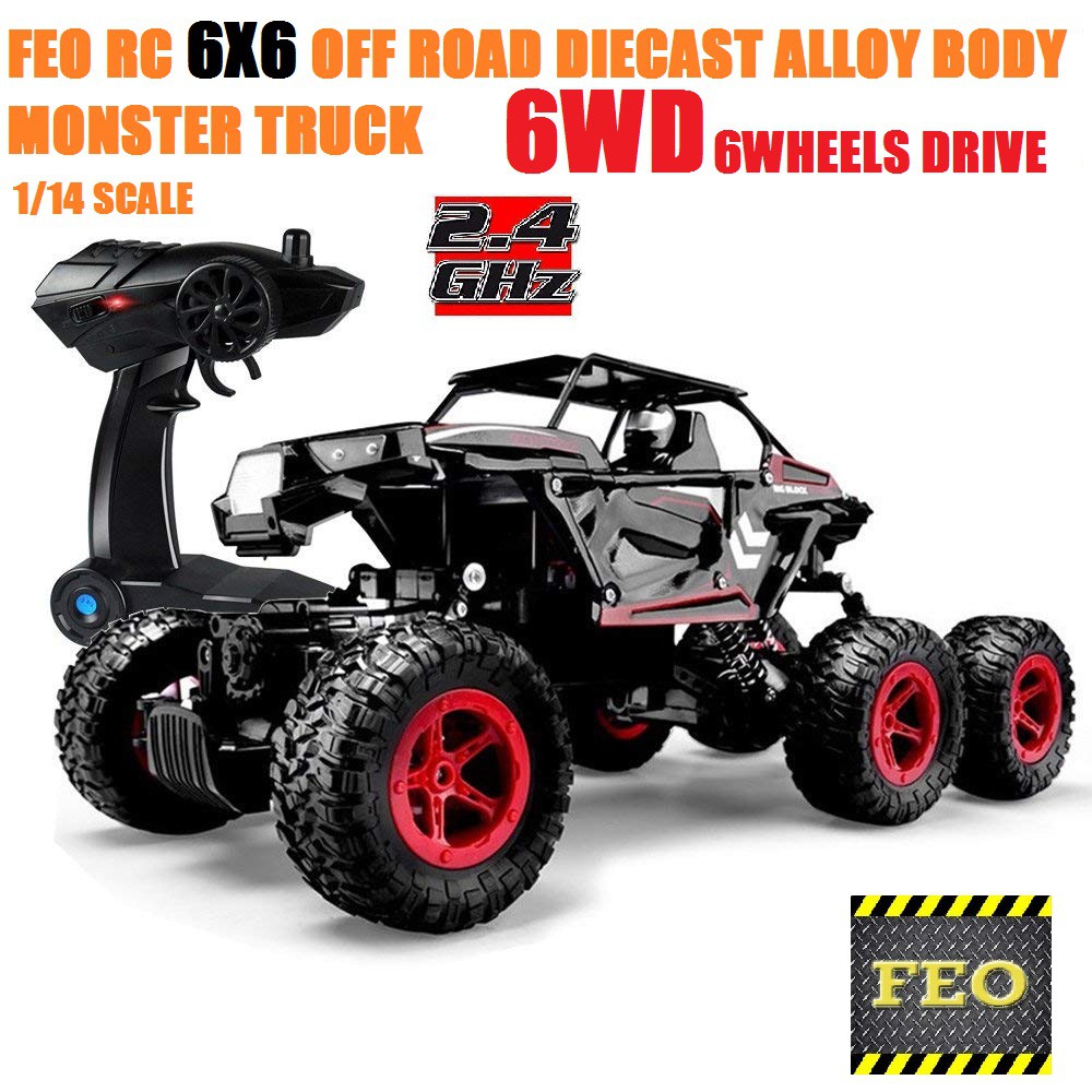 YED Rc Car 6WD Off Road Crawler Monster Truck Alloy Body 6X6 Remote ...