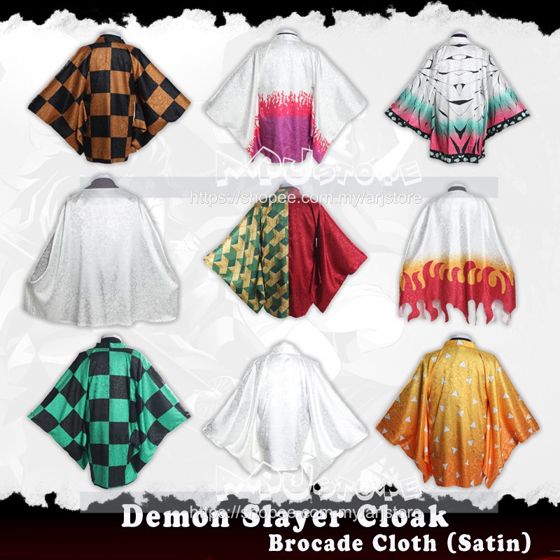 🔥 Demon Slayer Cloak Demon Slayer Cosplay Brocade Cloth Soft Satin ...
