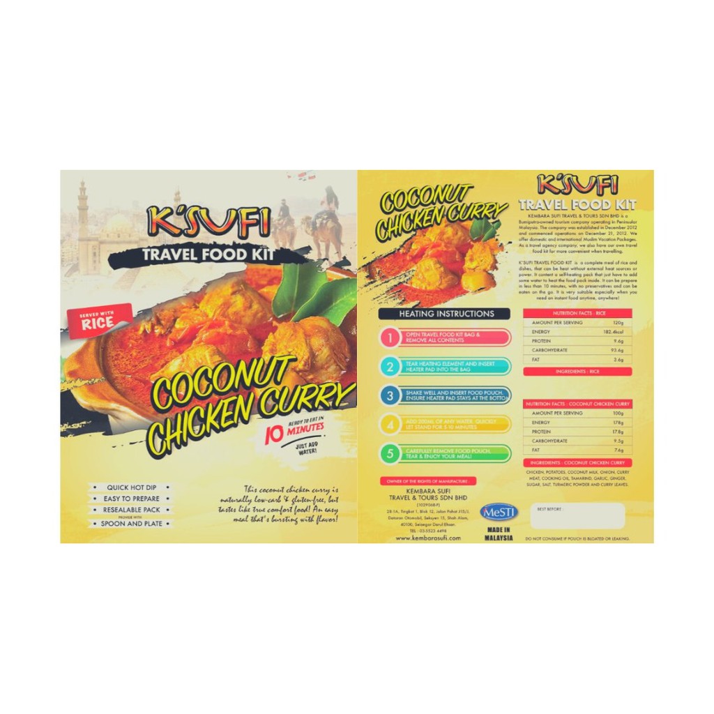 Travel Food Kit With Rice Set Kembara SUFI Meal Travel Food Kit