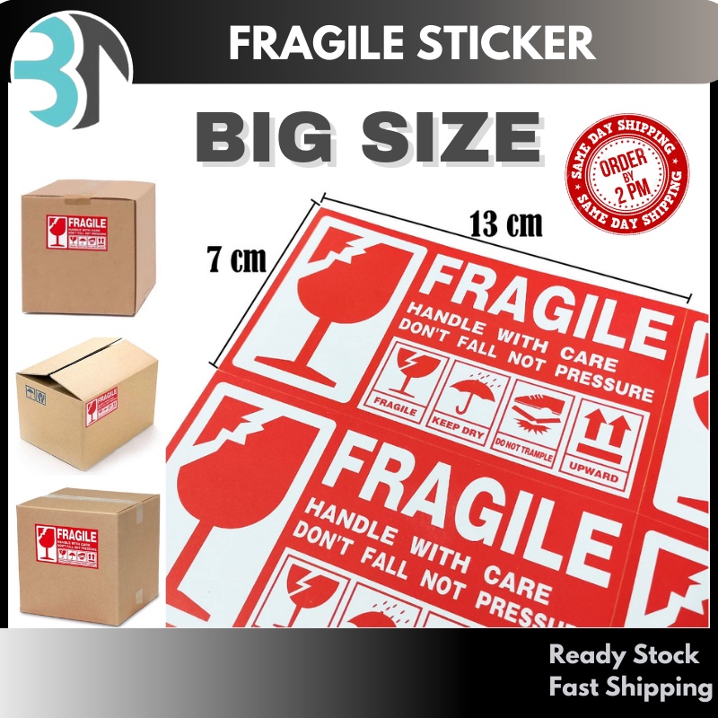 100pcs Fragile Sticker Warning Label Sticker Packing Label Warning ...