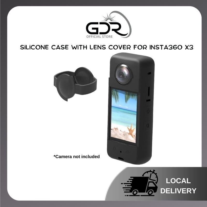 Insta360 One X3 Silicone Protective Case with Lens Cover (Black ...