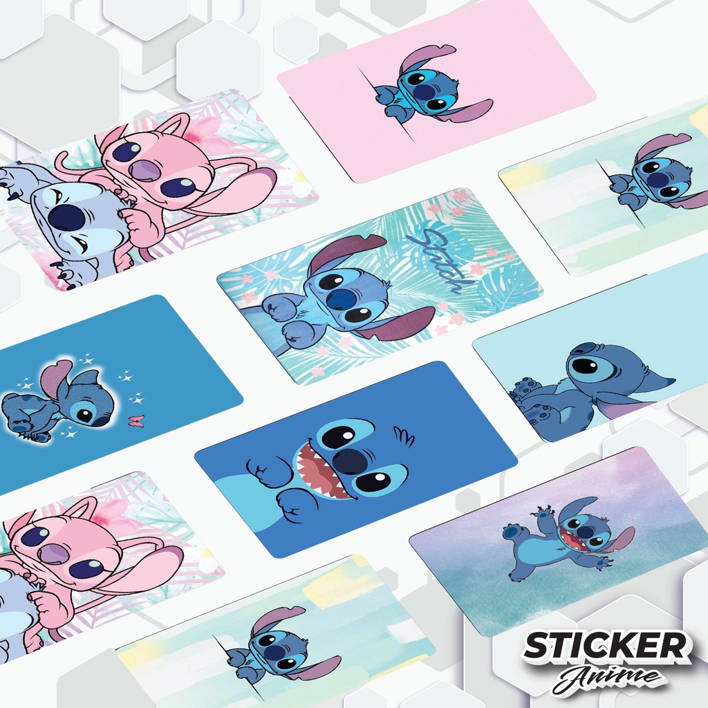 Sticker Anime Stitch Stiker Card Cover Touch n Go Access MRT LRT ATM ...