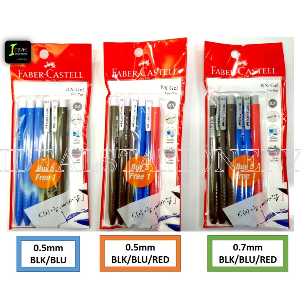 FABER-CASTELL RX GEL PEN (VALUE PACK) ( BUY 5 FREE 1) | Shopee Malaysia