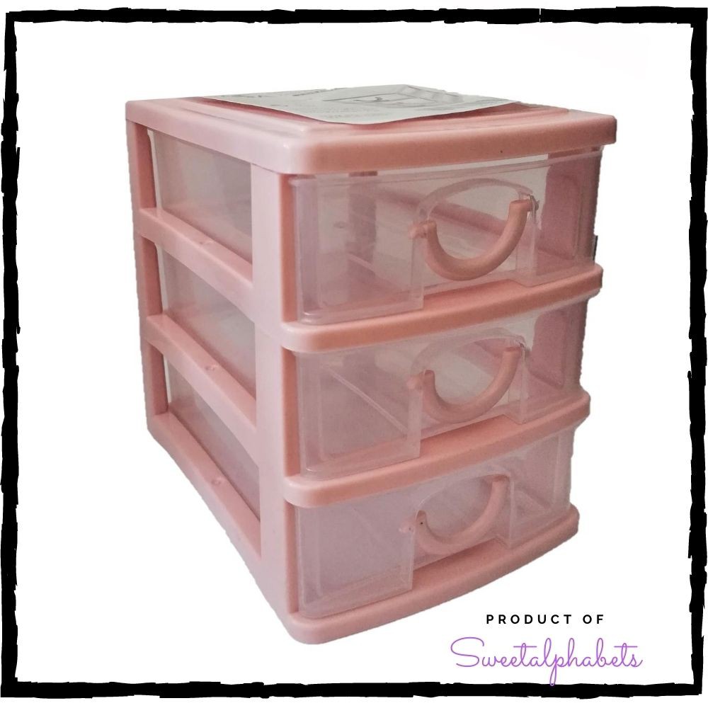 SA Desktop Drawers 3 Tiers Table Top Drawer Office Home Transparent ...