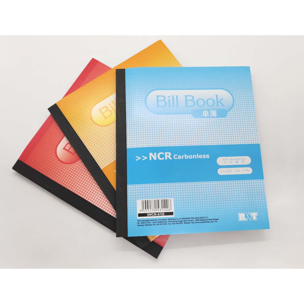 RWT BILL BOOK NCR CARBONLESS WITH NUMBERING BIL TUNAI BERSAMA NOMBOR ...
