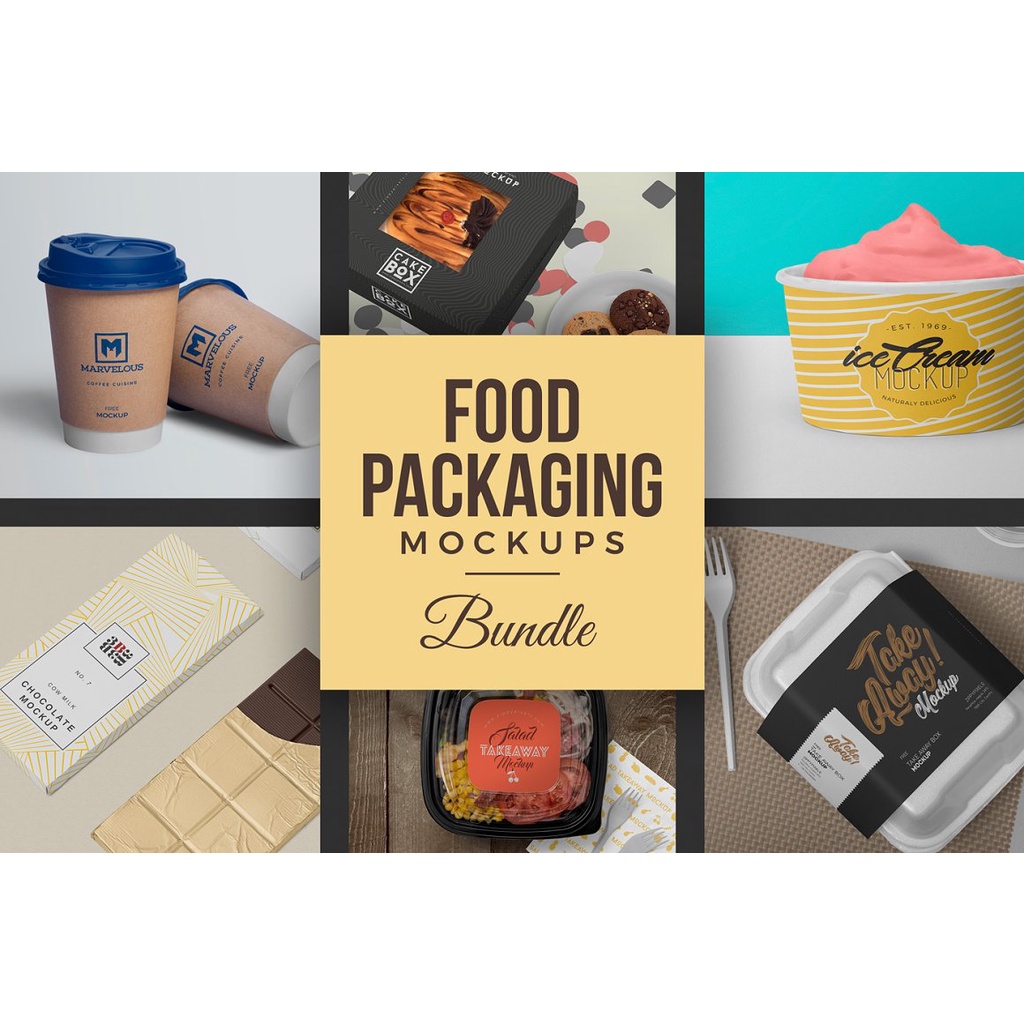 40 Food Packaging Mockups Bundle | Mockup Device High Quality Photoshop ...