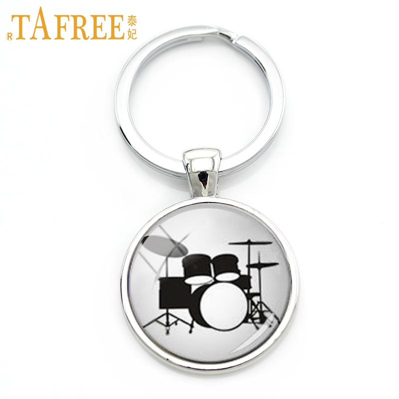 TAFREE Drum Kit silhouette key chain DJ turner mixer simple drum set ...