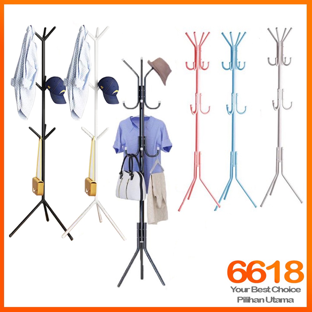 12 Kait Gantung Tiang Rak Penyangkut Baju Seluar Kain Tuala 12 Hooks ...