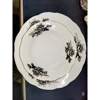 Pinggan&mangkuk seramit Bunga hitam😍pinggan lama 🥰pinggan kaca😄pinggan ...