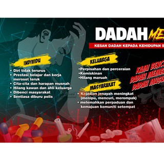 Banner PPDA, Bahaya Penagihan Dadah , 2 pilihan saiz #bnrb | Shopee ...