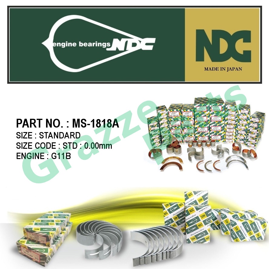 NDC Japan Engine Main Bearing MS-1818A Proton Exora Gen2 Gen 2 Persona Saga 12V Iswara Waja Wira ...