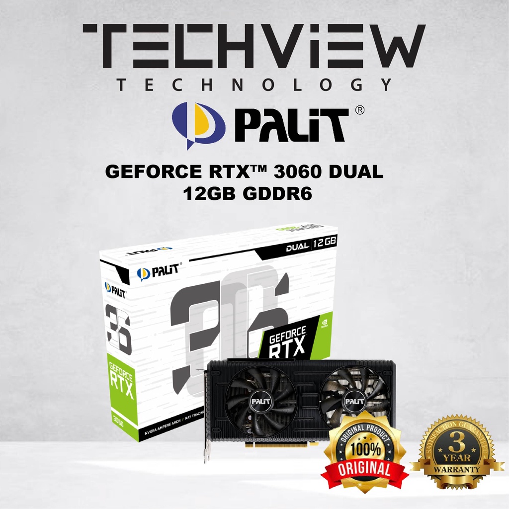 PALIT GeForce RTX 3060 DUAL [ GDDR6 / 12GB ] | Shopee Malaysia