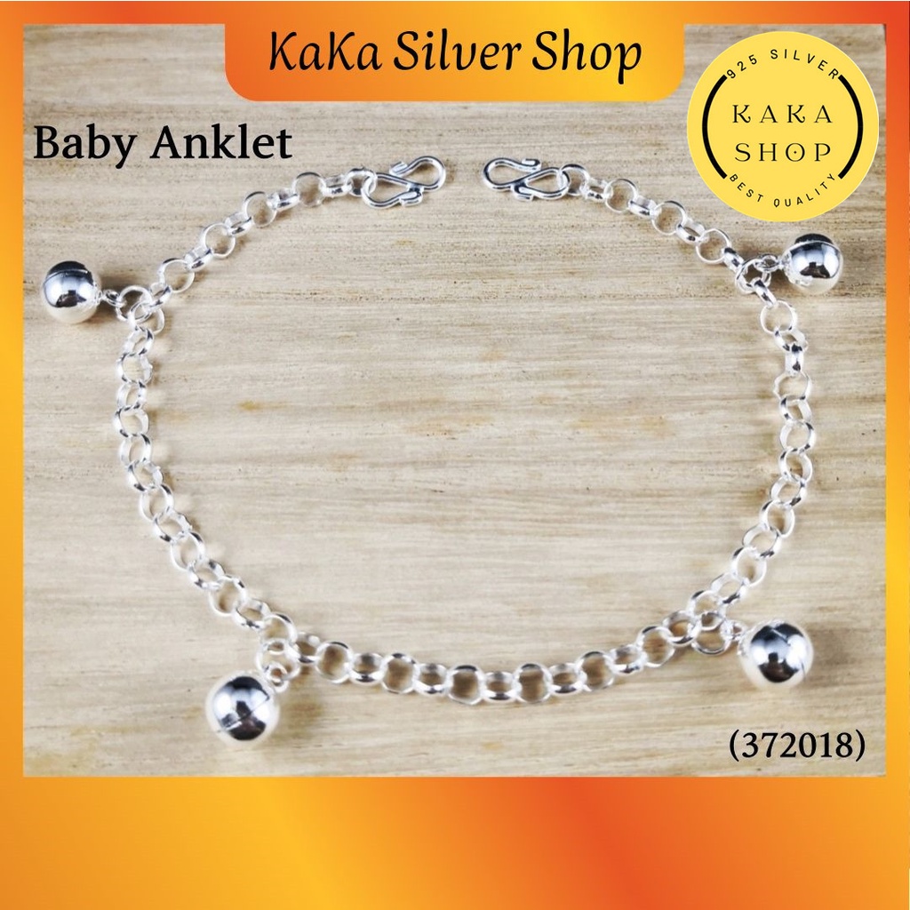 Original Silver Baby Anklet 4 Bell For Kids (1 PCS) | Gelang Kaki 4 ...